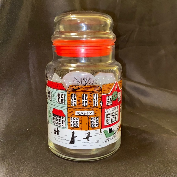 Libbey | Holiday | Vtg Libbey Clear Glass 7 Christmas Village Snow ...